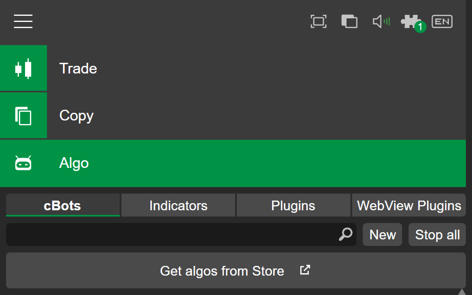 Create and run a cBot - cTrader Algo