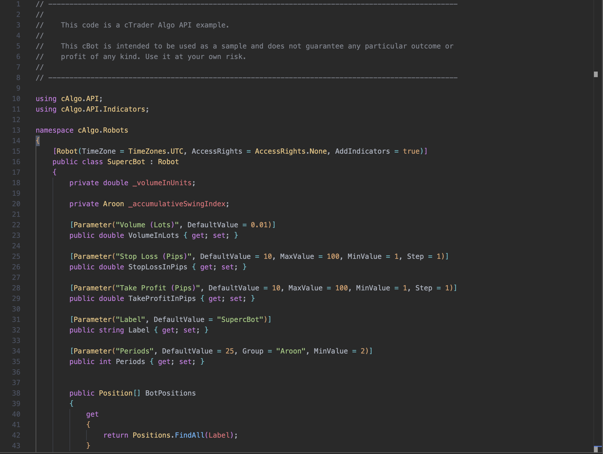 Create and run a cBot - cTrader Algo