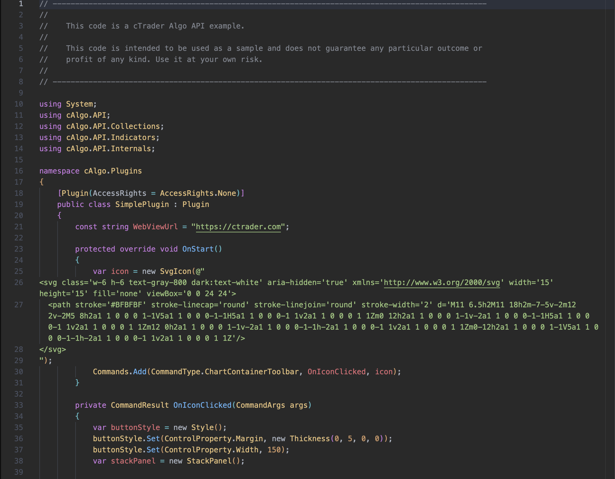 How to create plugins in cTrader - cTrader Algo