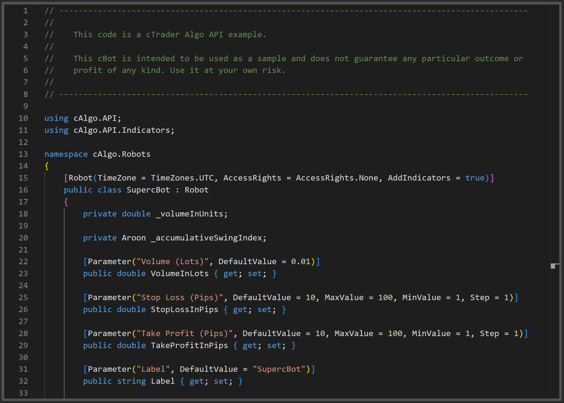 Create and run a cBot - cTrader Algo