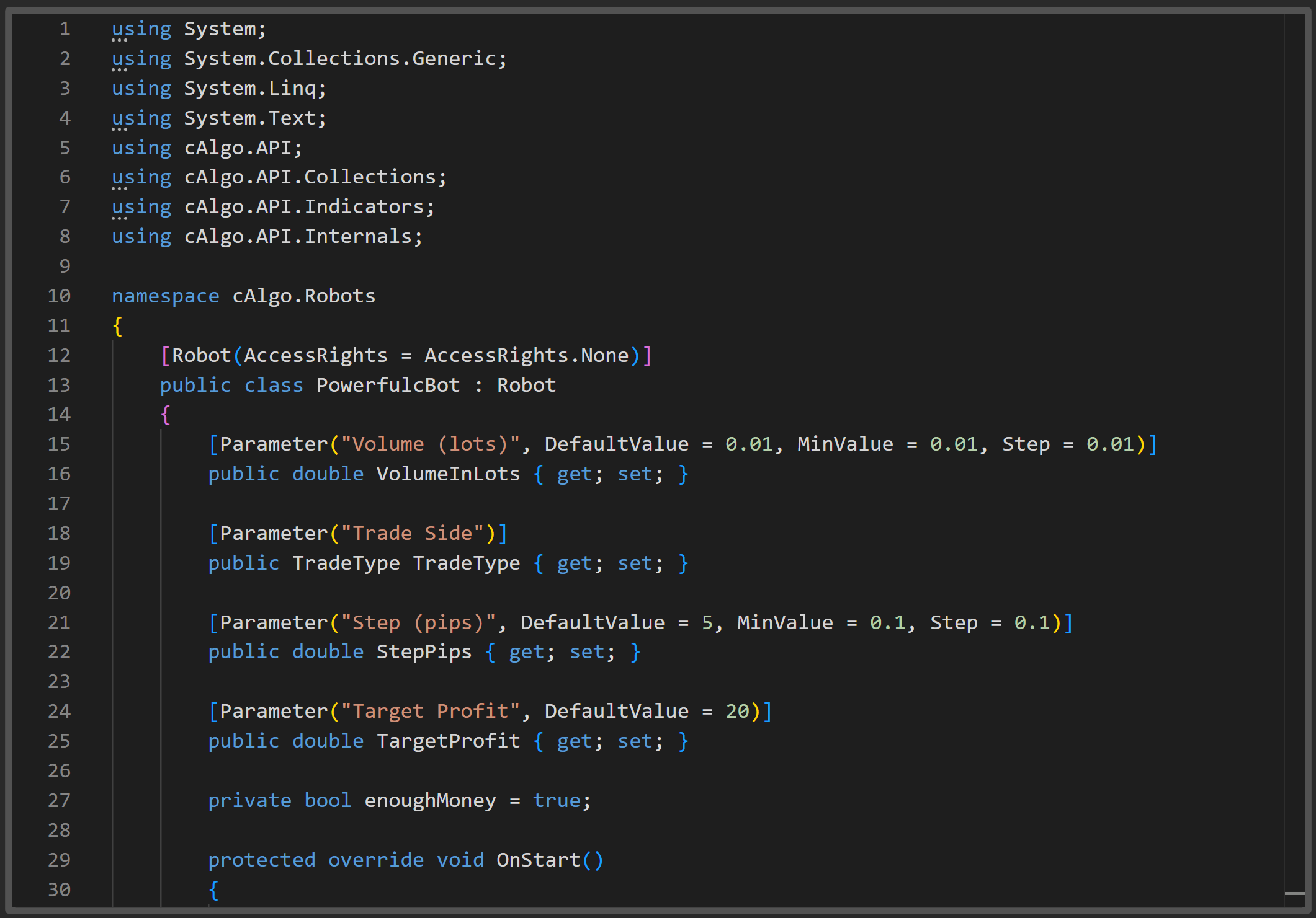UI basics - cTrader Algo