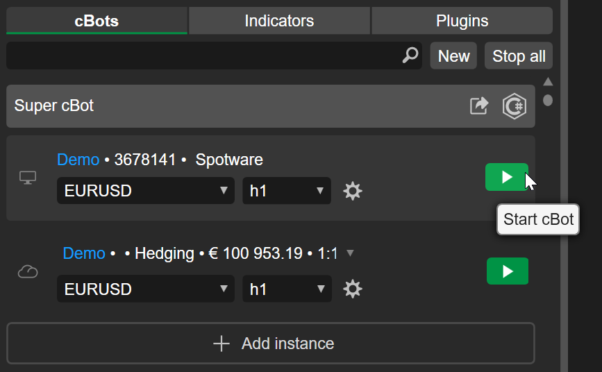 Create and run a cBot - cTrader Algo