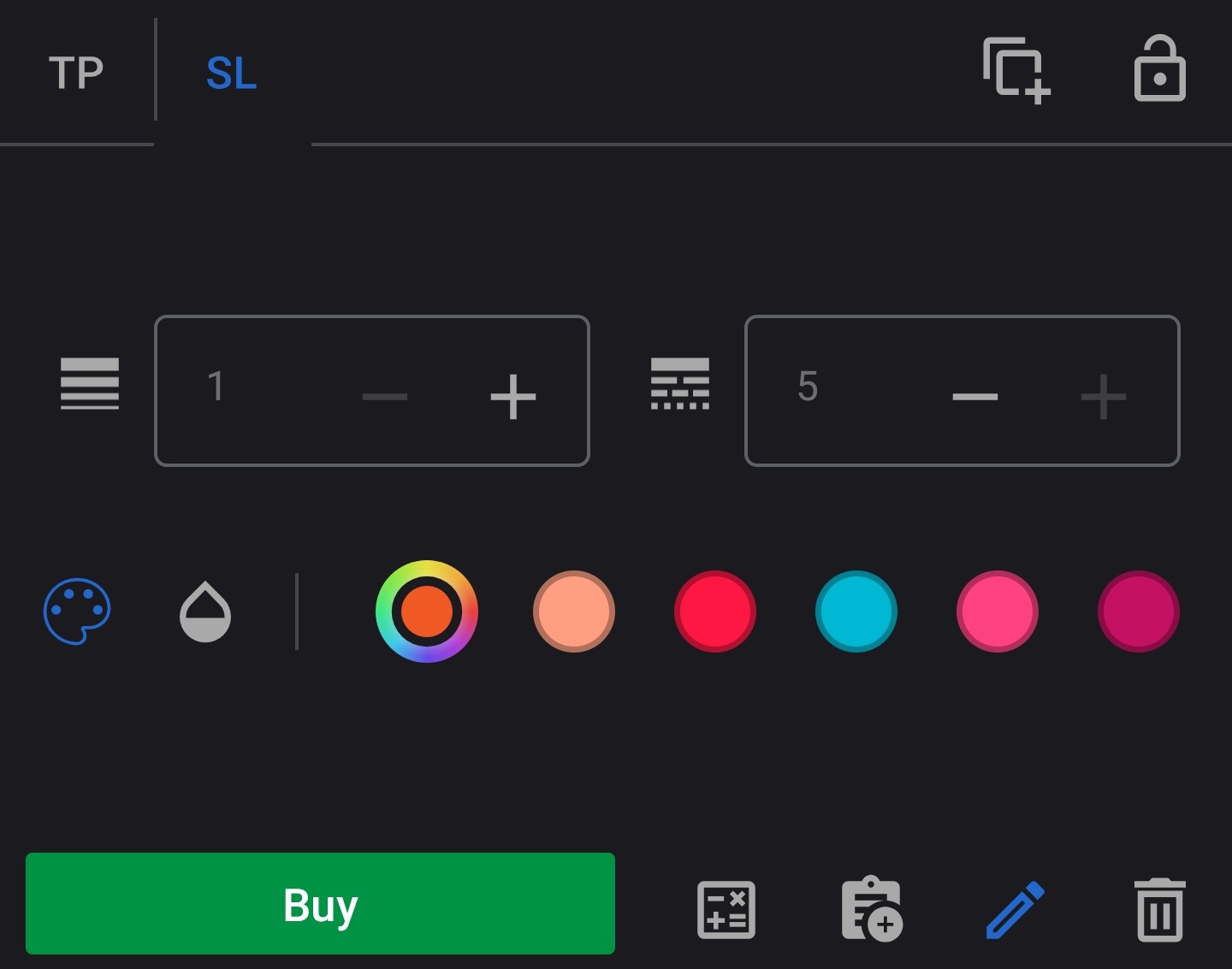 Risk-reward - cTrader Mobile (Android)