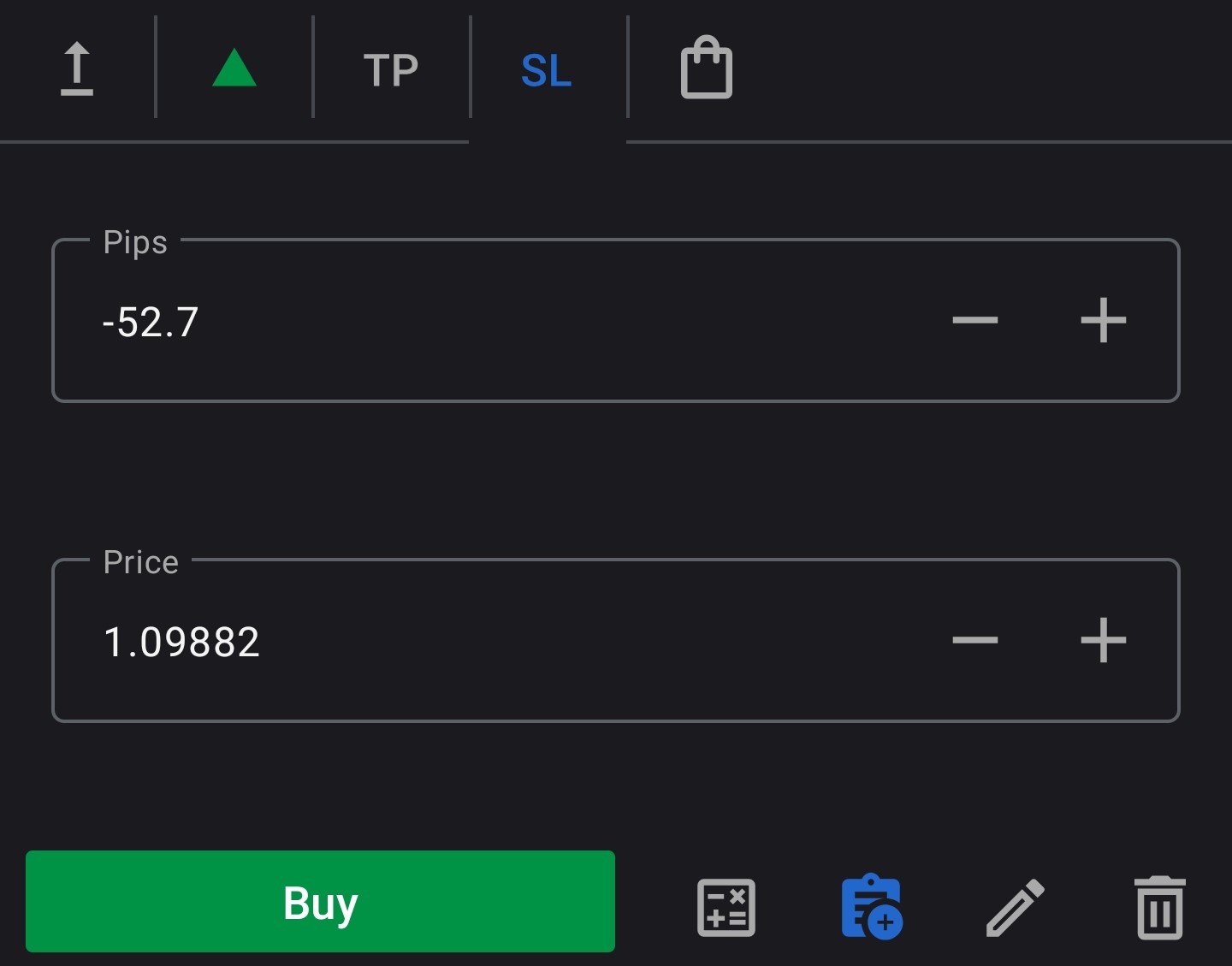 Risk-reward - cTrader Mobile (Android)