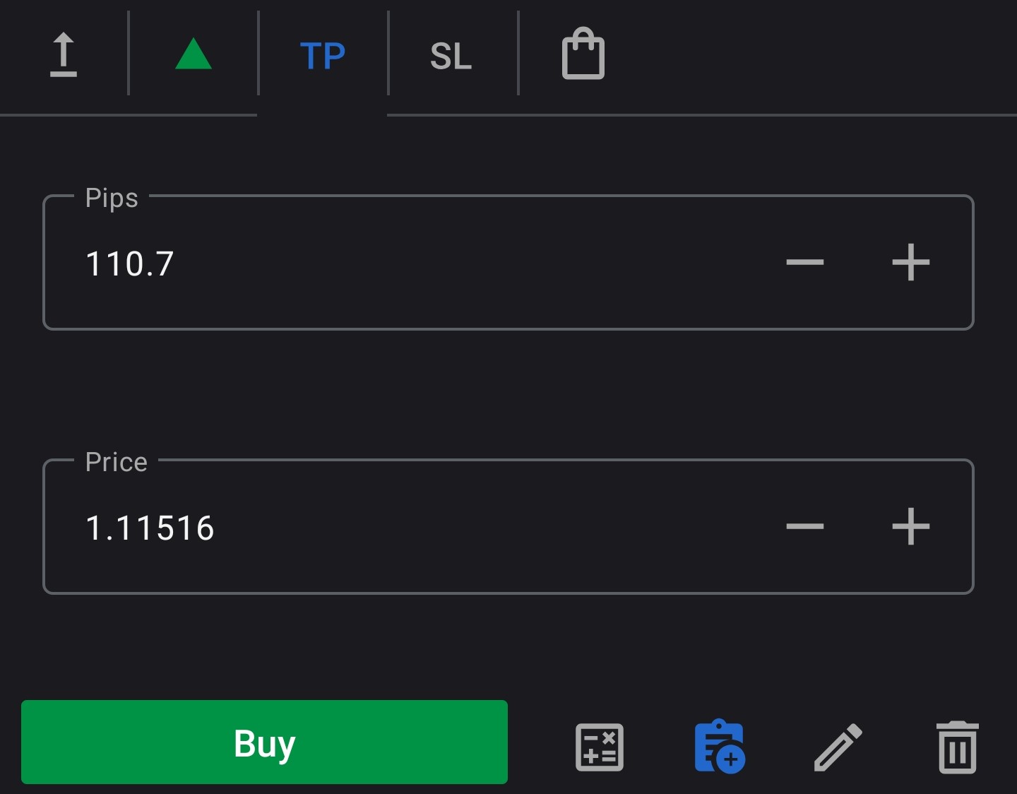 Risk-reward - cTrader Mobile (Android)