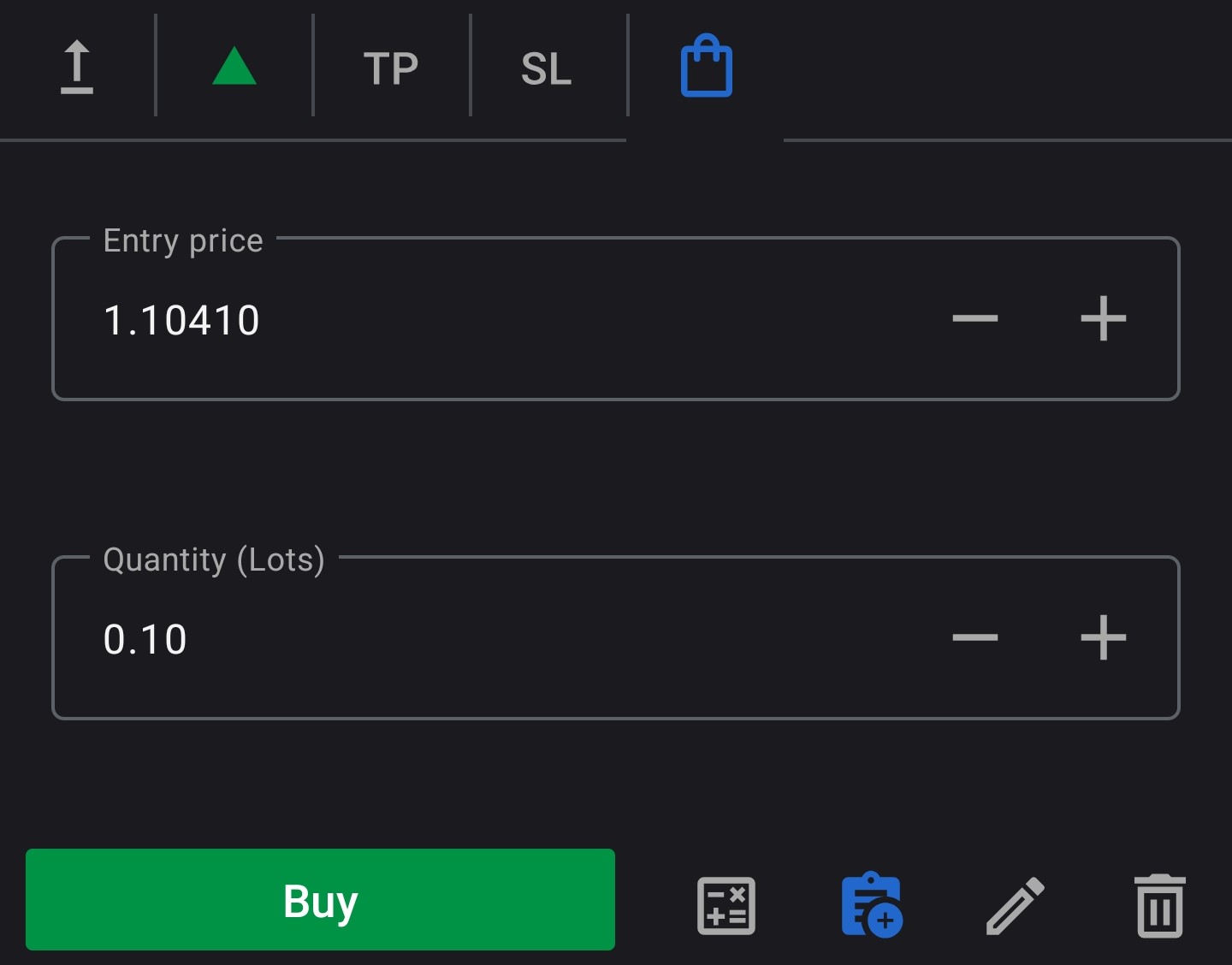 Risk-reward - cTrader Mobile (Android)
